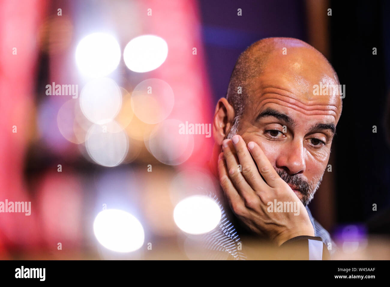 Head coach Pep Guardiola of Manchester City F.C. of English League ...
