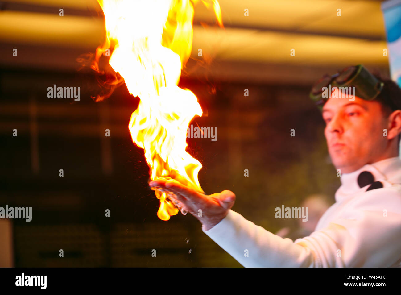 Explosion during the experiment. Unsuccessful experiment in the ...