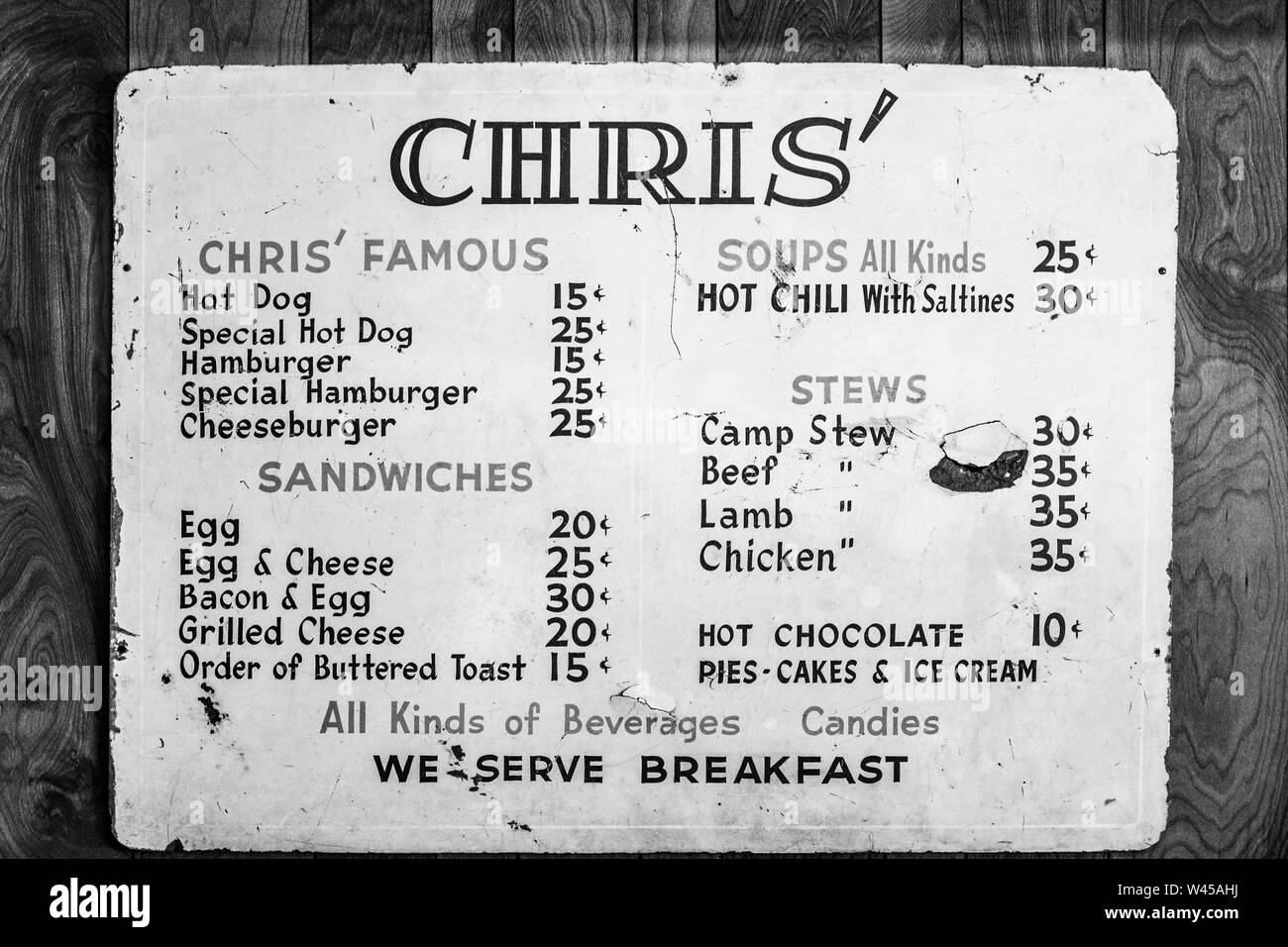 Vintage Menu Sign