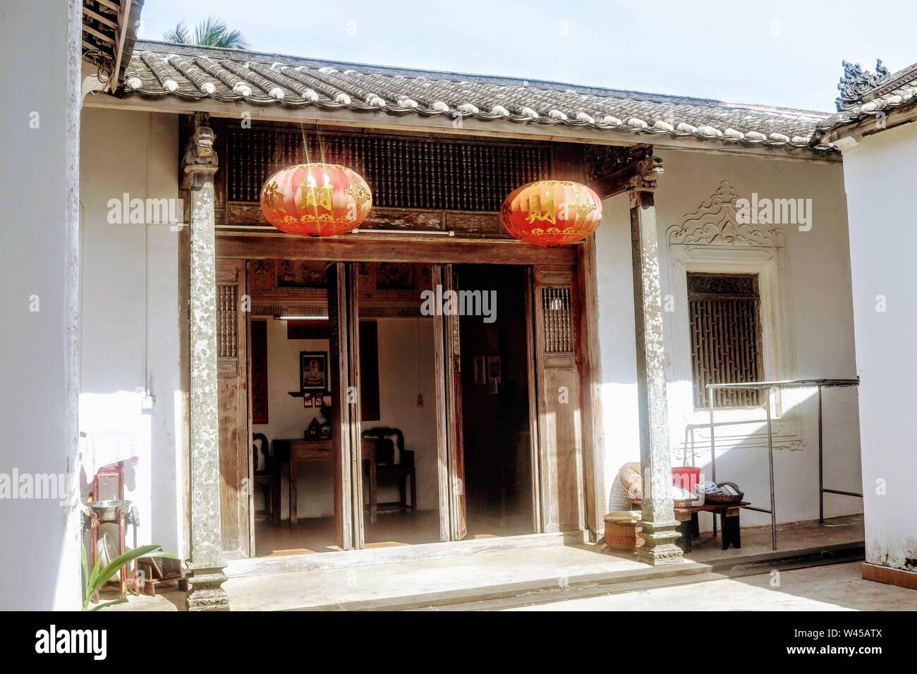 Old Ancient Housing Compound in Rural Farming Village outside Haikou ...