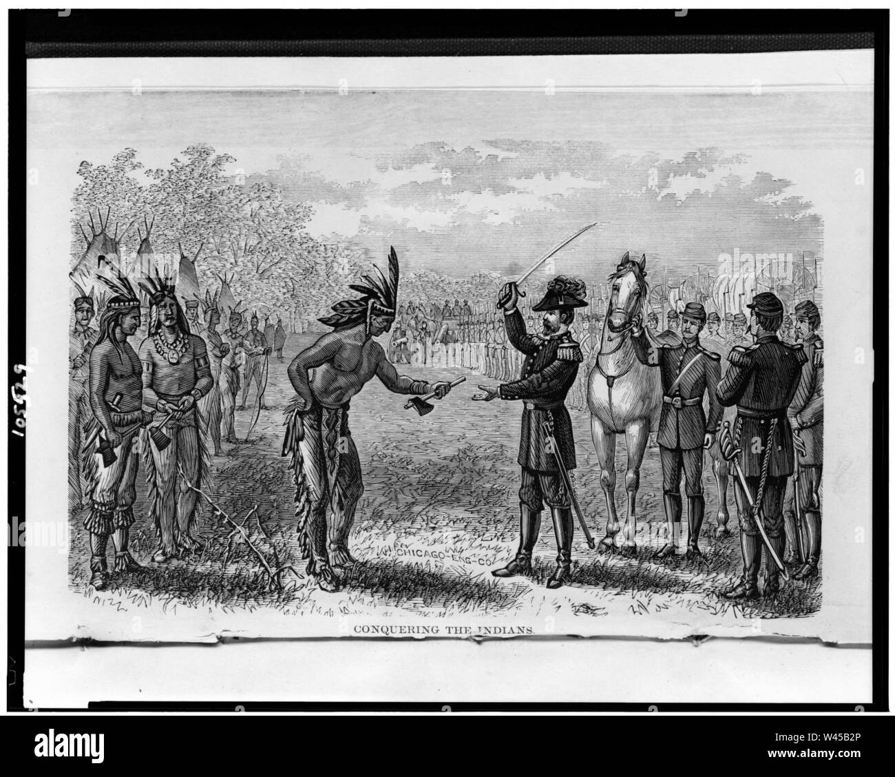 Conquering the Indians - Chicago Eng. Co Stock Photo - Alamy