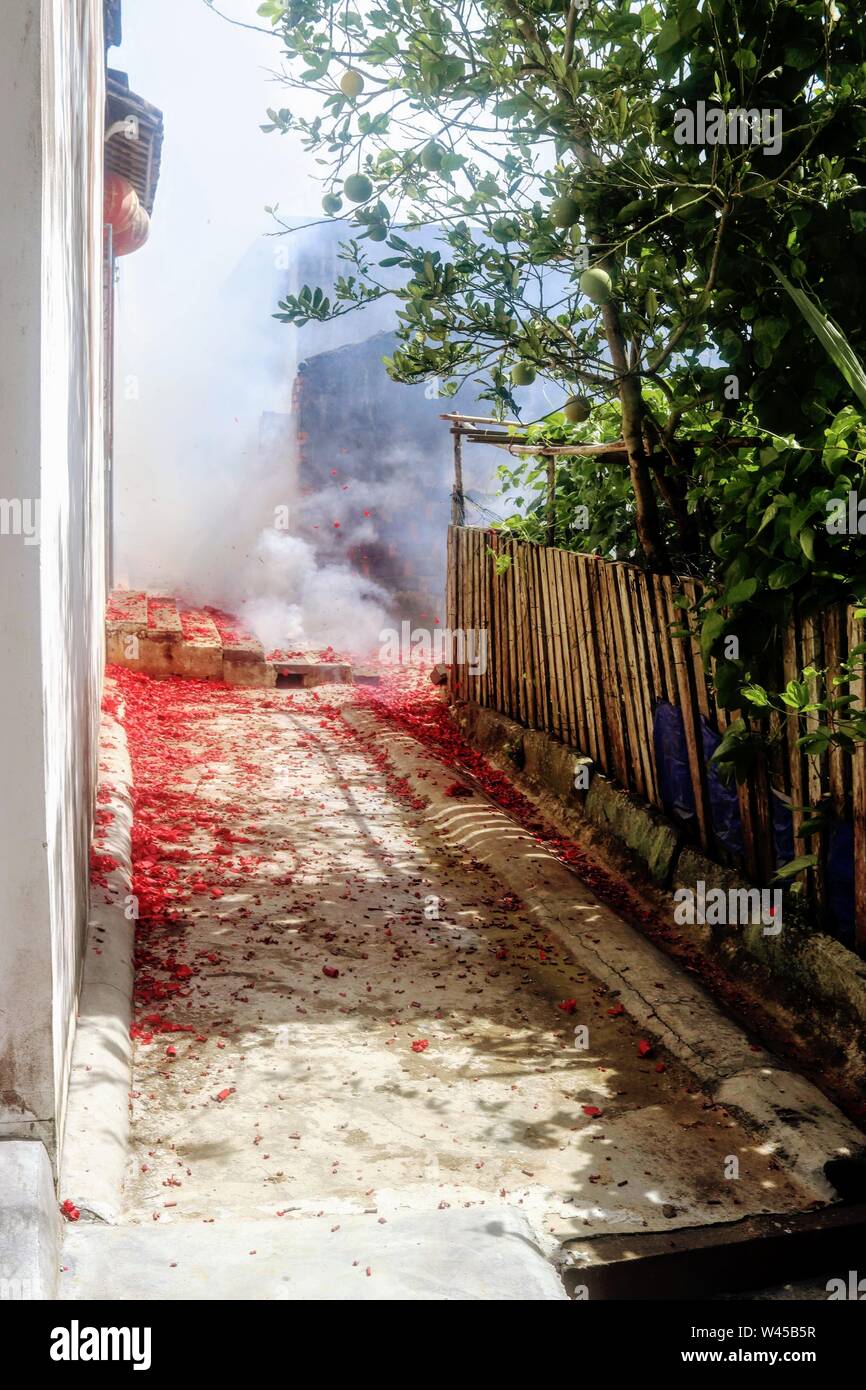 Old Ancient Housing Compound in Rural Farming Village outside Haikou ...