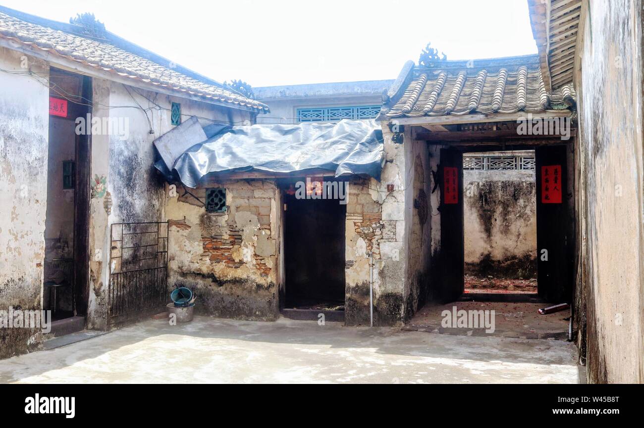 Old Ancient Housing Compound in Rural Farming Village outside Haikou ...
