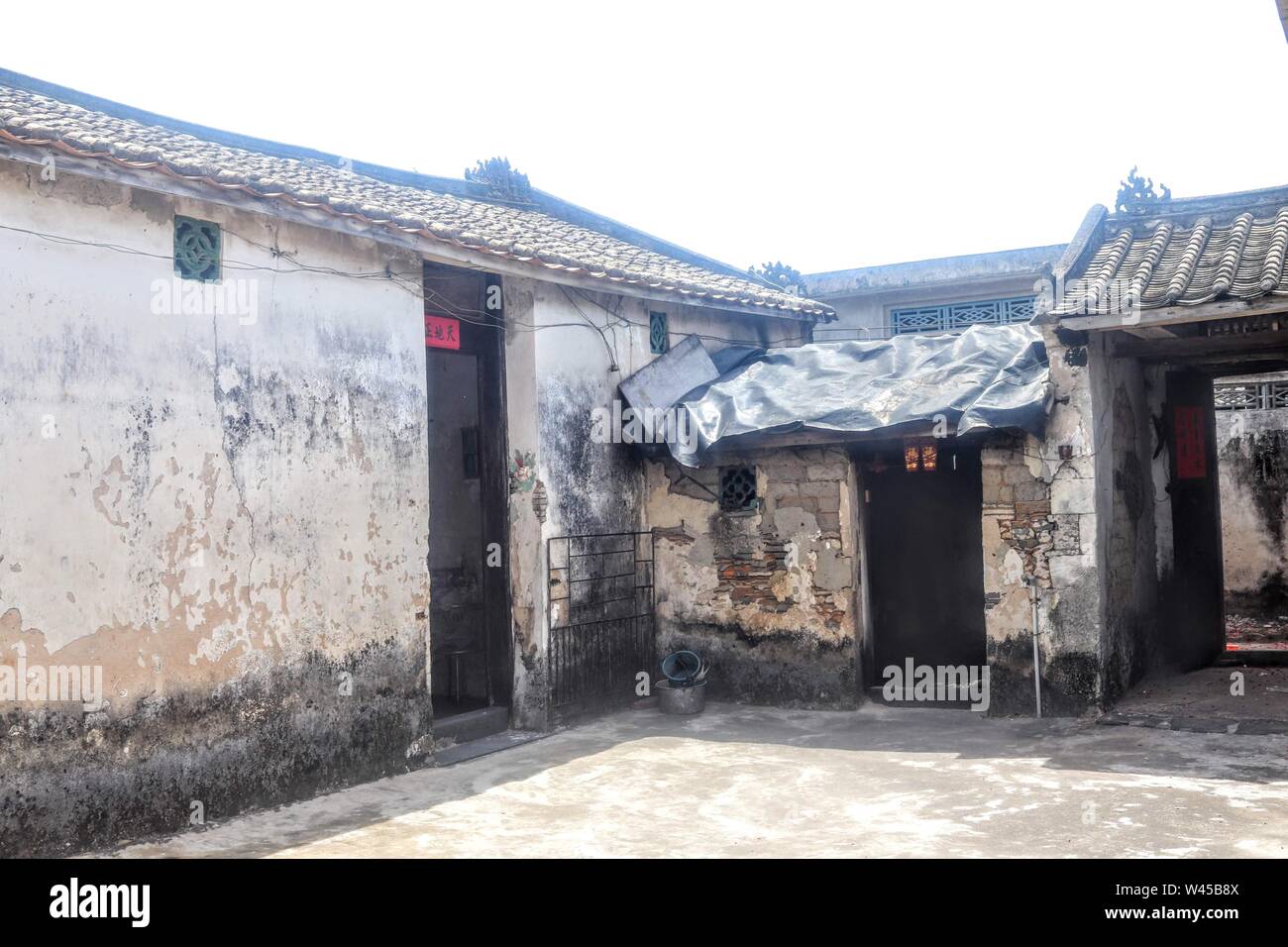 Old Ancient Housing Compound in Rural Farming Village outside Haikou ...