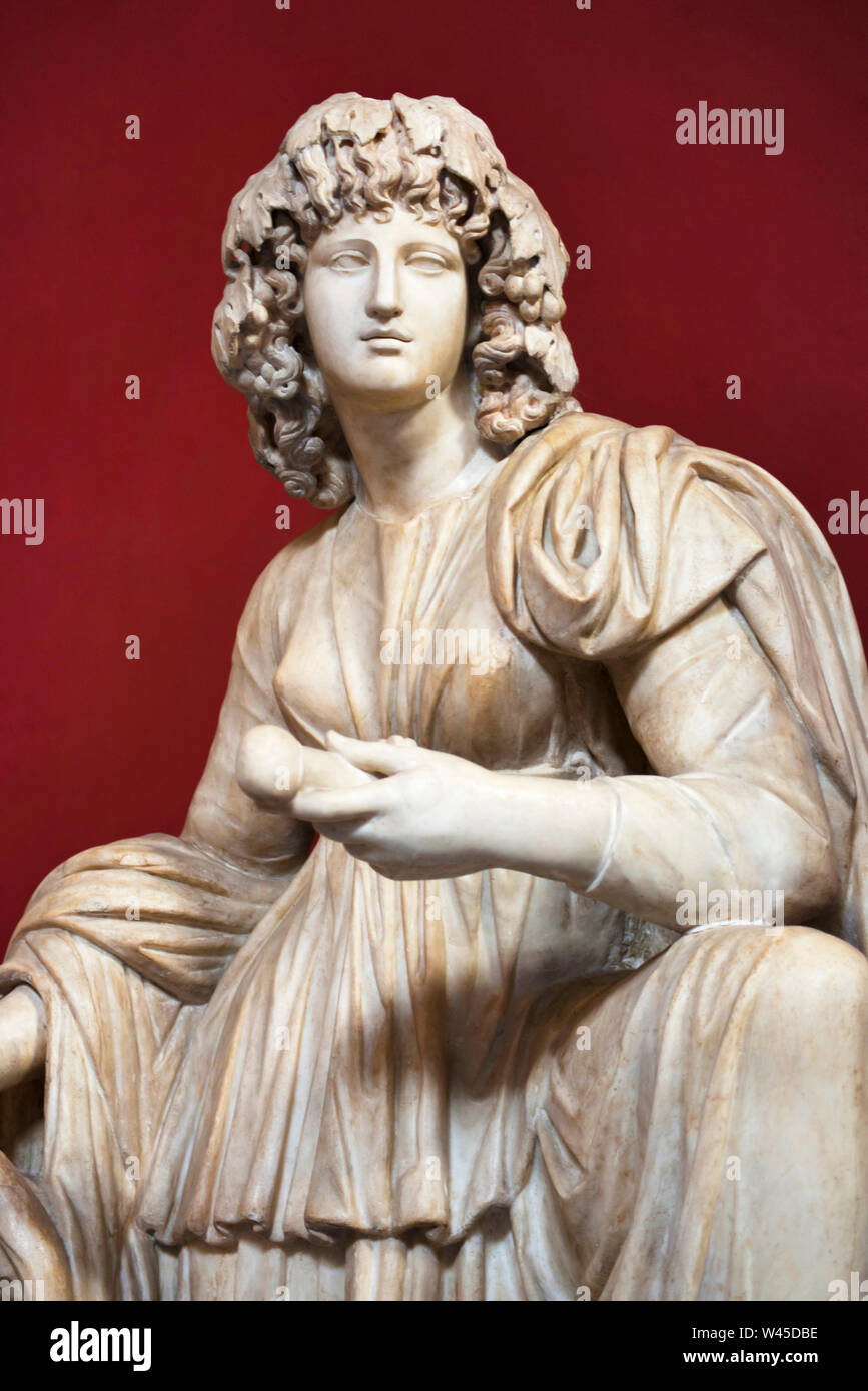 Female statue figure depicted with heavy drapery, Sistine Chapel ...