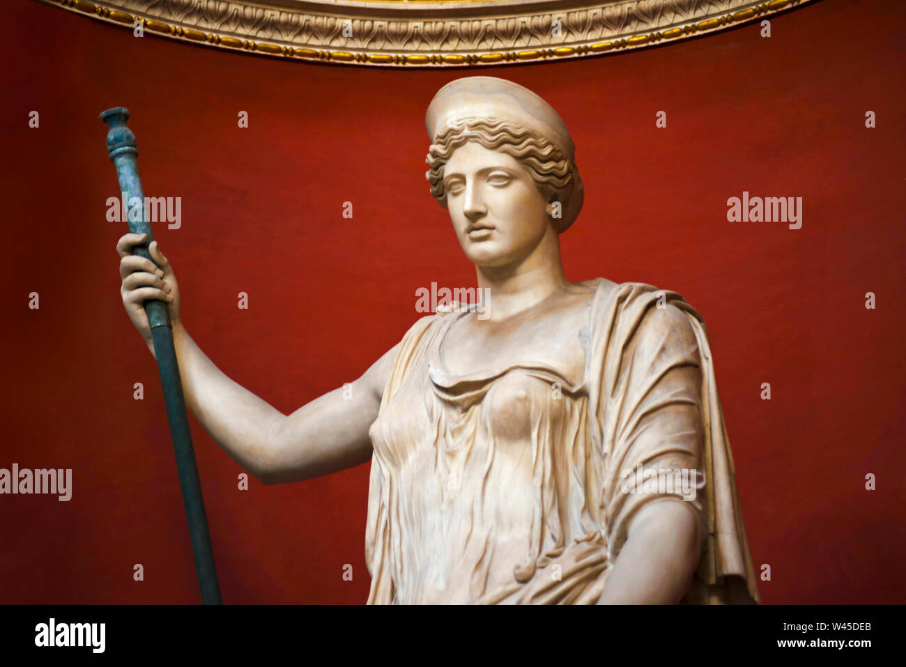 Statue of a female warrior holding a stalk in her right hand, Sistine ...