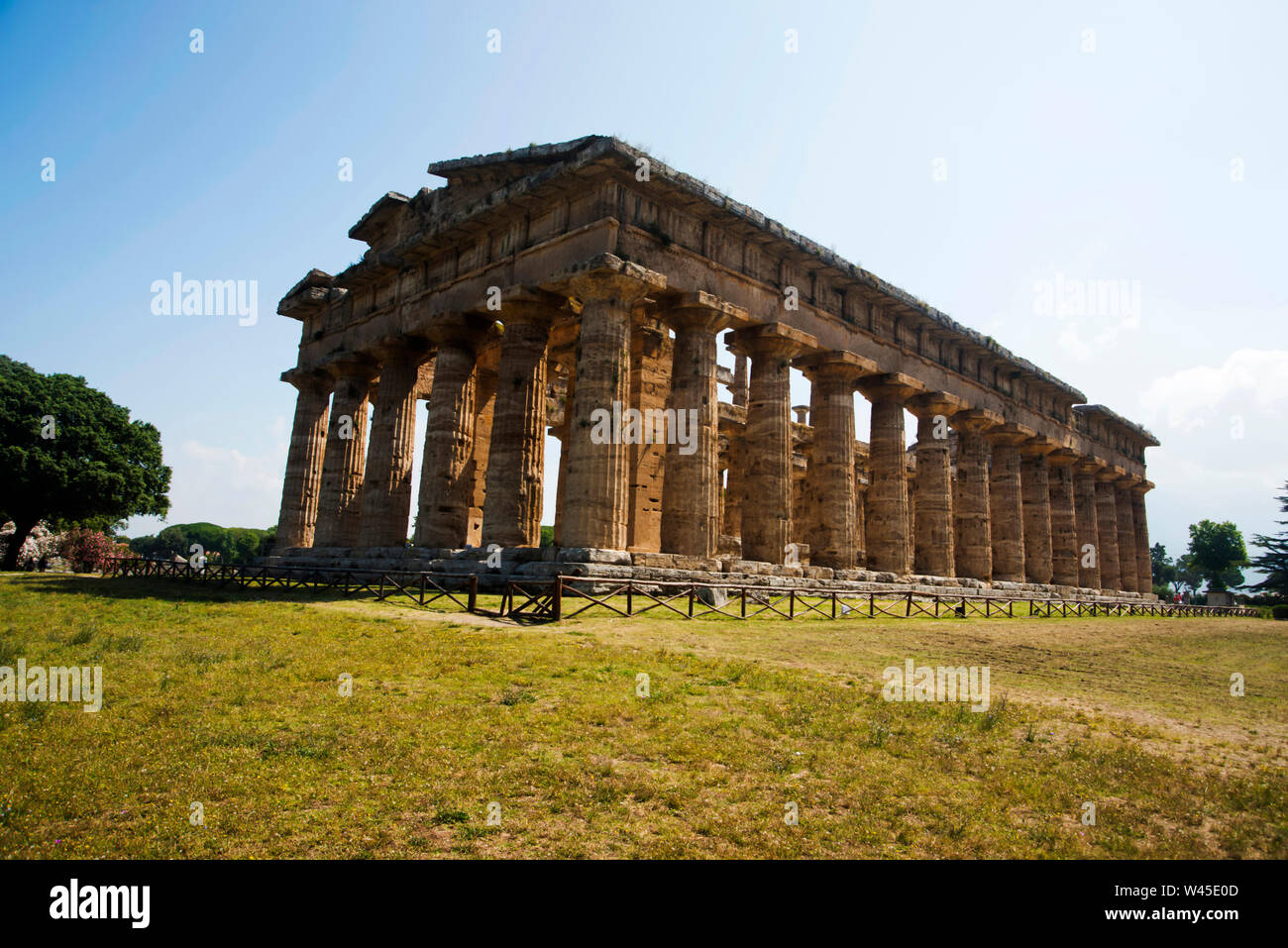 Greek temple, general view of Neptune temple from South-East, Paestum ...
