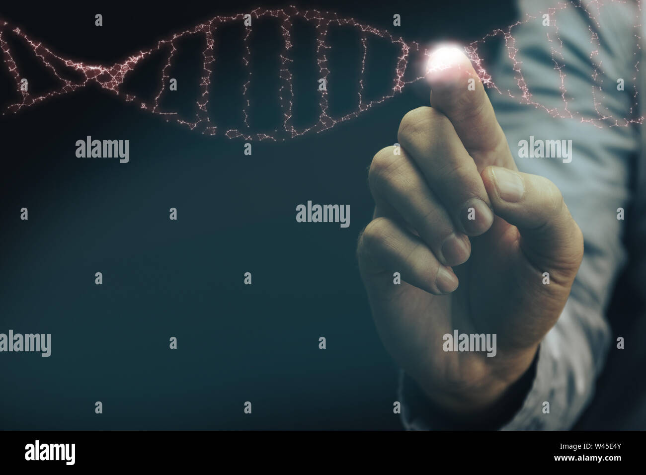 Business, people, science, future technology and genetics concept ...