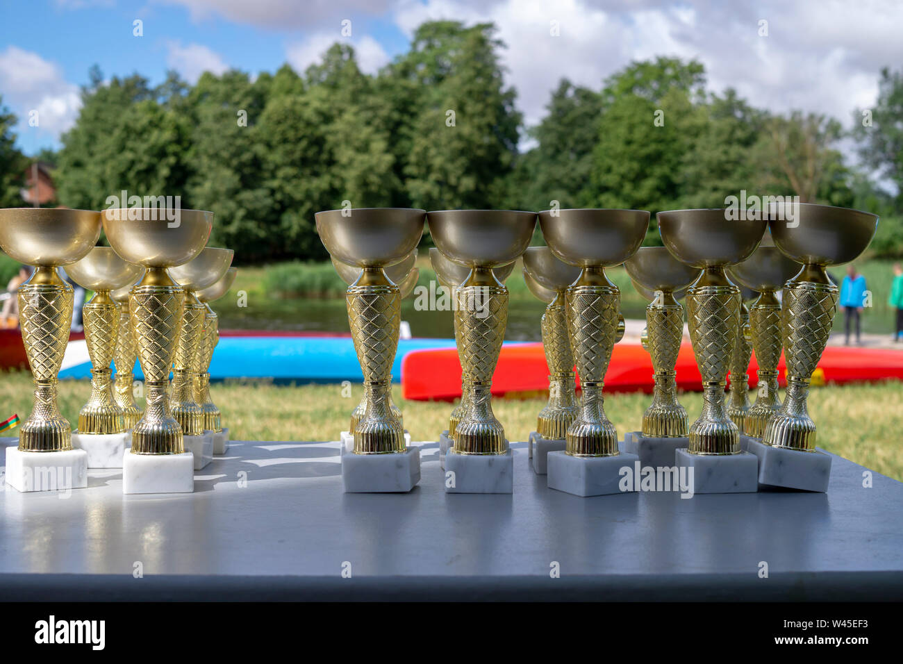Sports award trophy table hi-res stock photography and images - Alamy