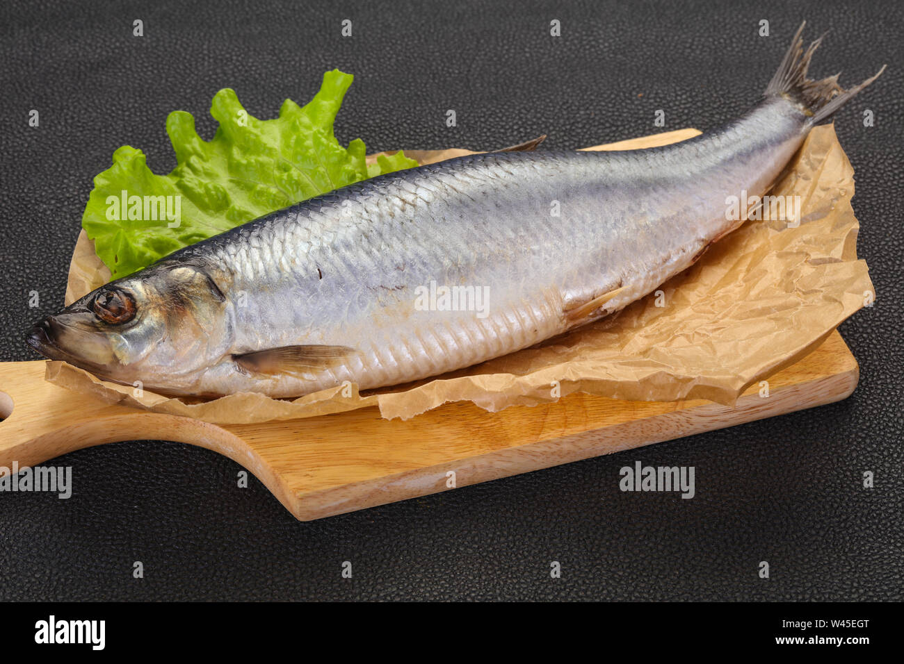 Salted herring fish ready for eat Stock Photo - Alamy
