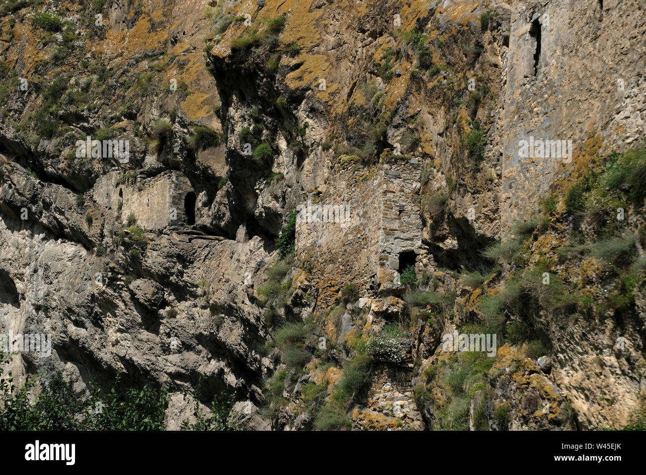 Exterior view of the medieval Dzivgis rock cave fortress built by the ...