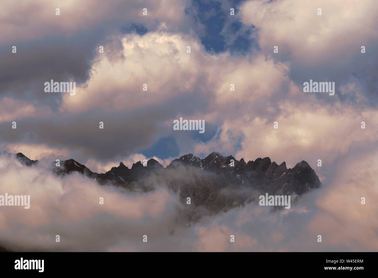 View of Caucasus mountains in Republic of Northern Ossetia-Alania in ...