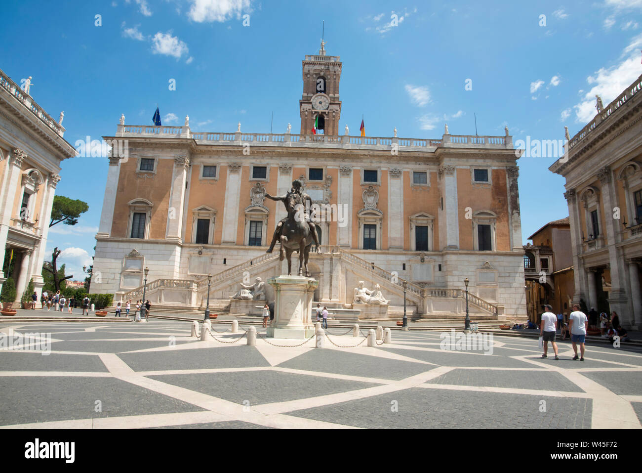 CAPITOLINE MUSEUM, ROME, July 2018, Tourist at the front side of the ...