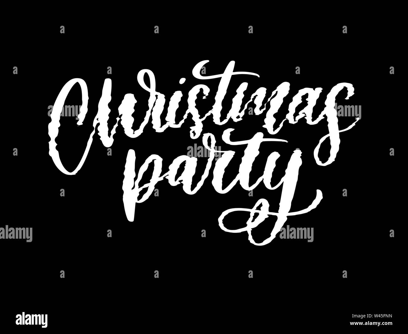 Christmas party poster template. Hand written lettering Stock Vector ...