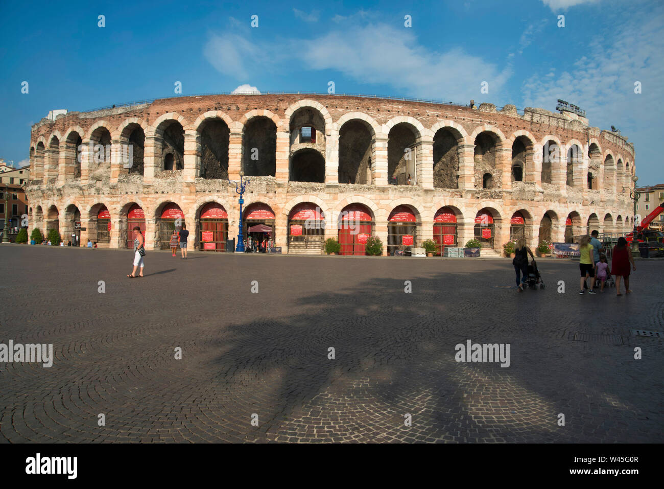 FLORENCE, ITALY, July 2018, Tourist at the remains of the Roman ...
