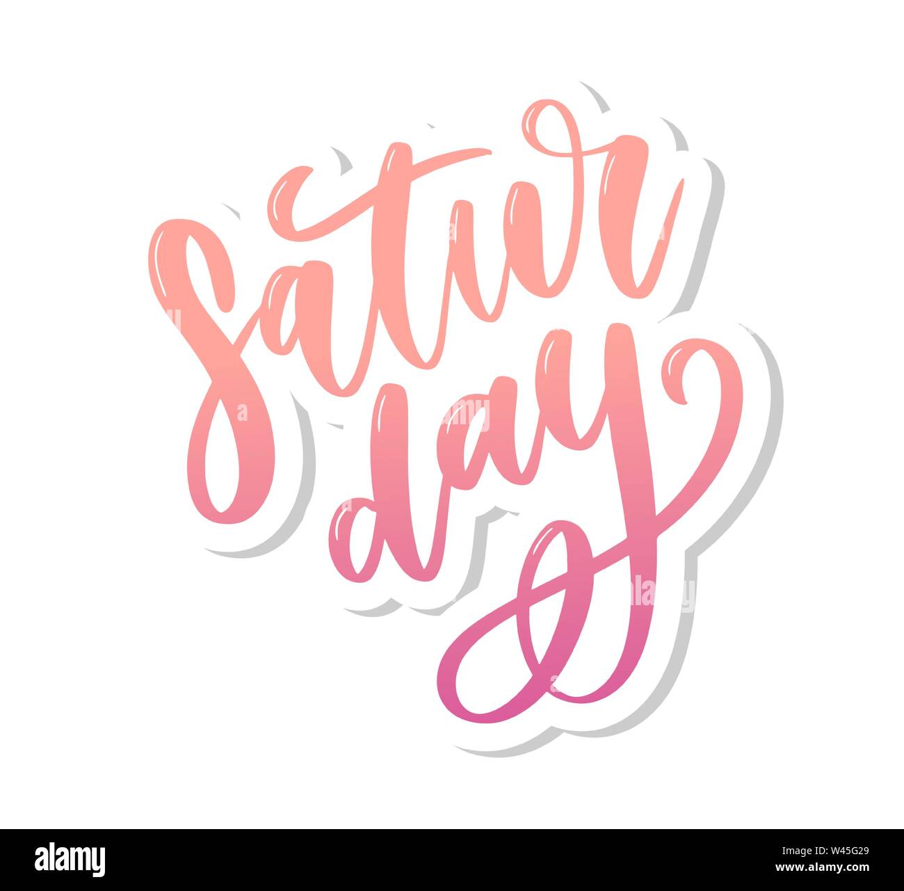 Saturday logo template vector lettering calligraphy Stock Vector Image ...
