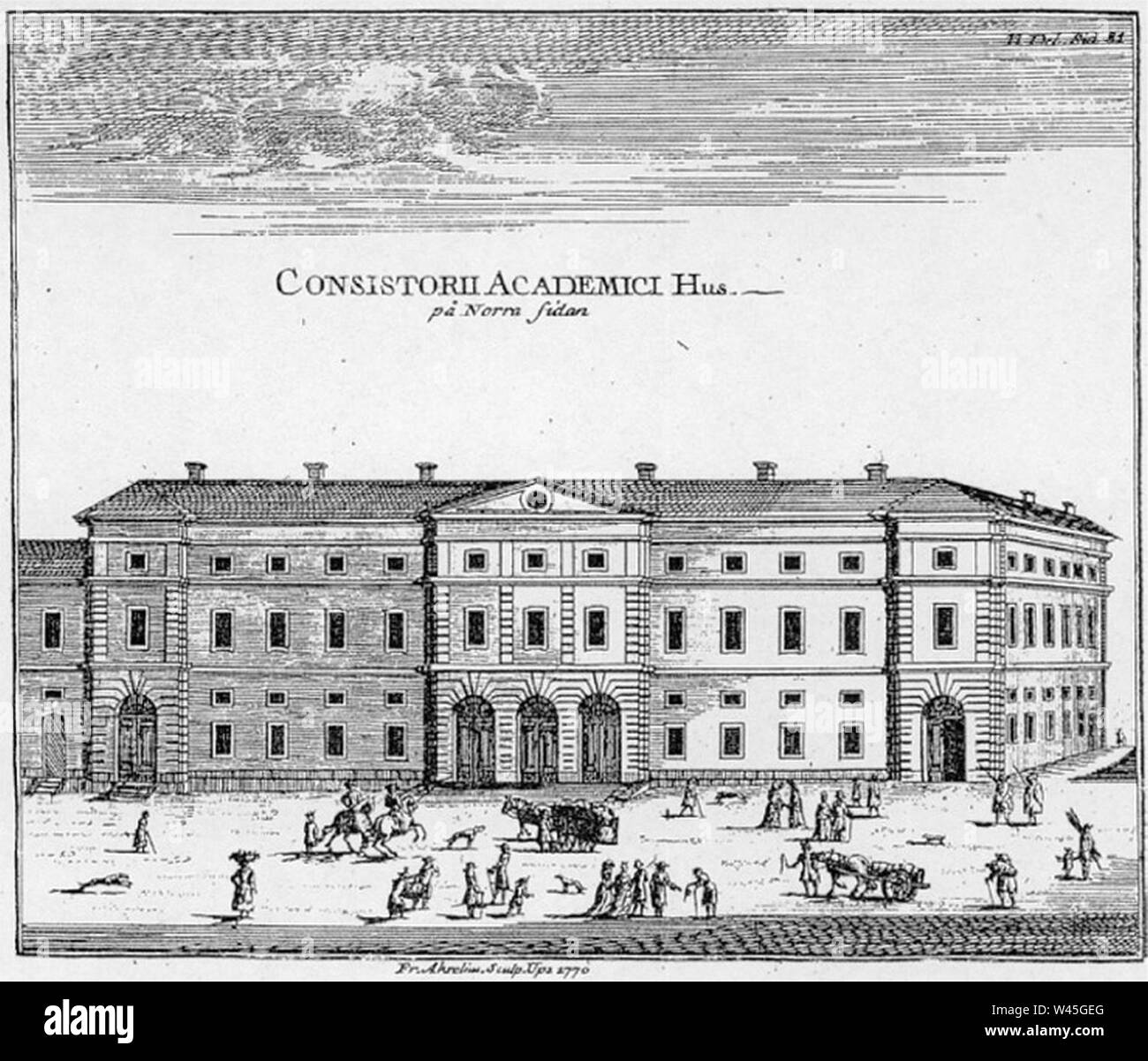 Consistory House in Uppsala 1770 - from Busser, Om Upsala Stad etc ...
