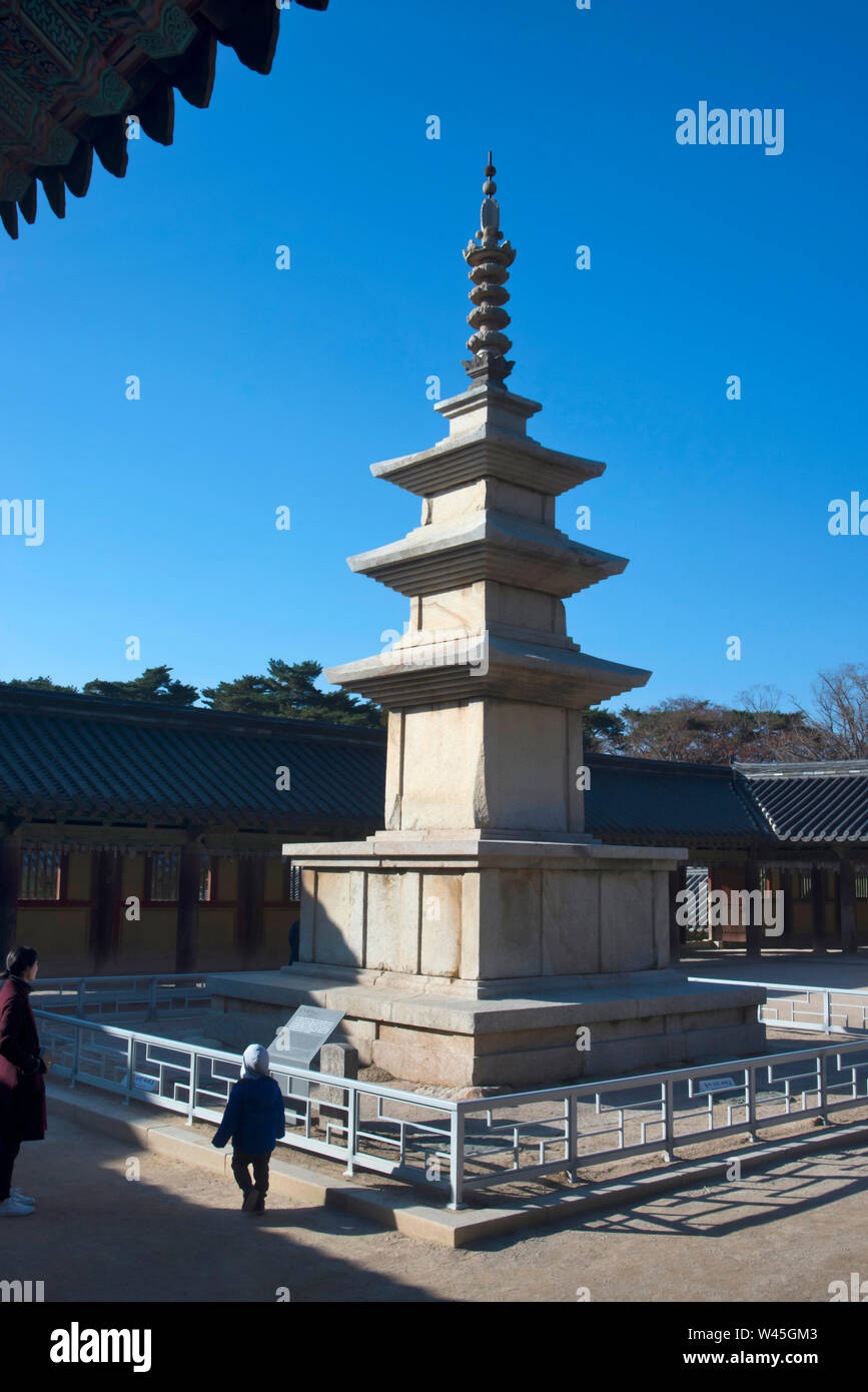 GYEONGJU CITY, SOUTH KOREA, November 2018, Tourist at Seokga Sakyamuni ...