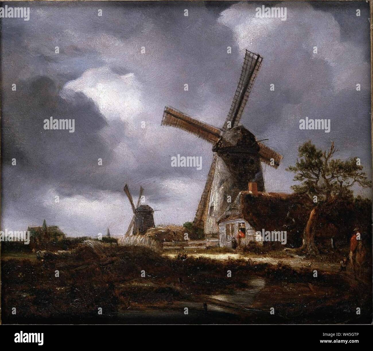 Constable, John - Landscape with Windmills near Haarlem, after Jacob ...