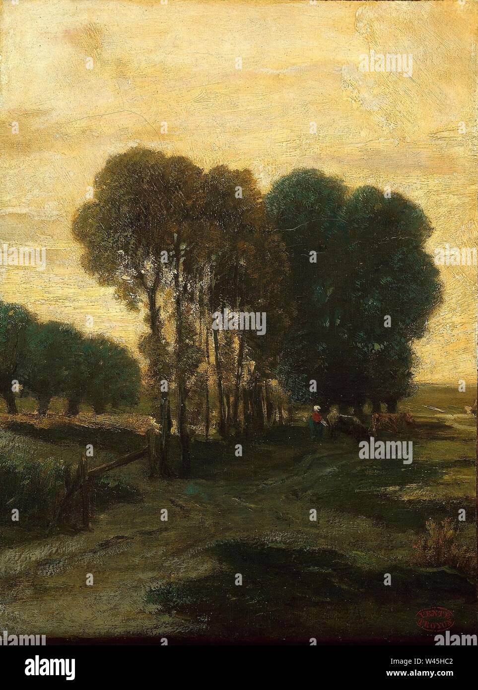 Constant Troyon - A Clump of Trees - 1894 Stock Photo - Alamy