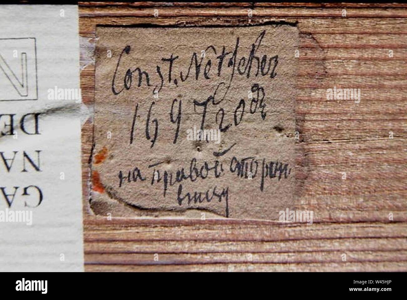 Constantijn Netscher - Portret damy s psikem Stock Photo - Alamy