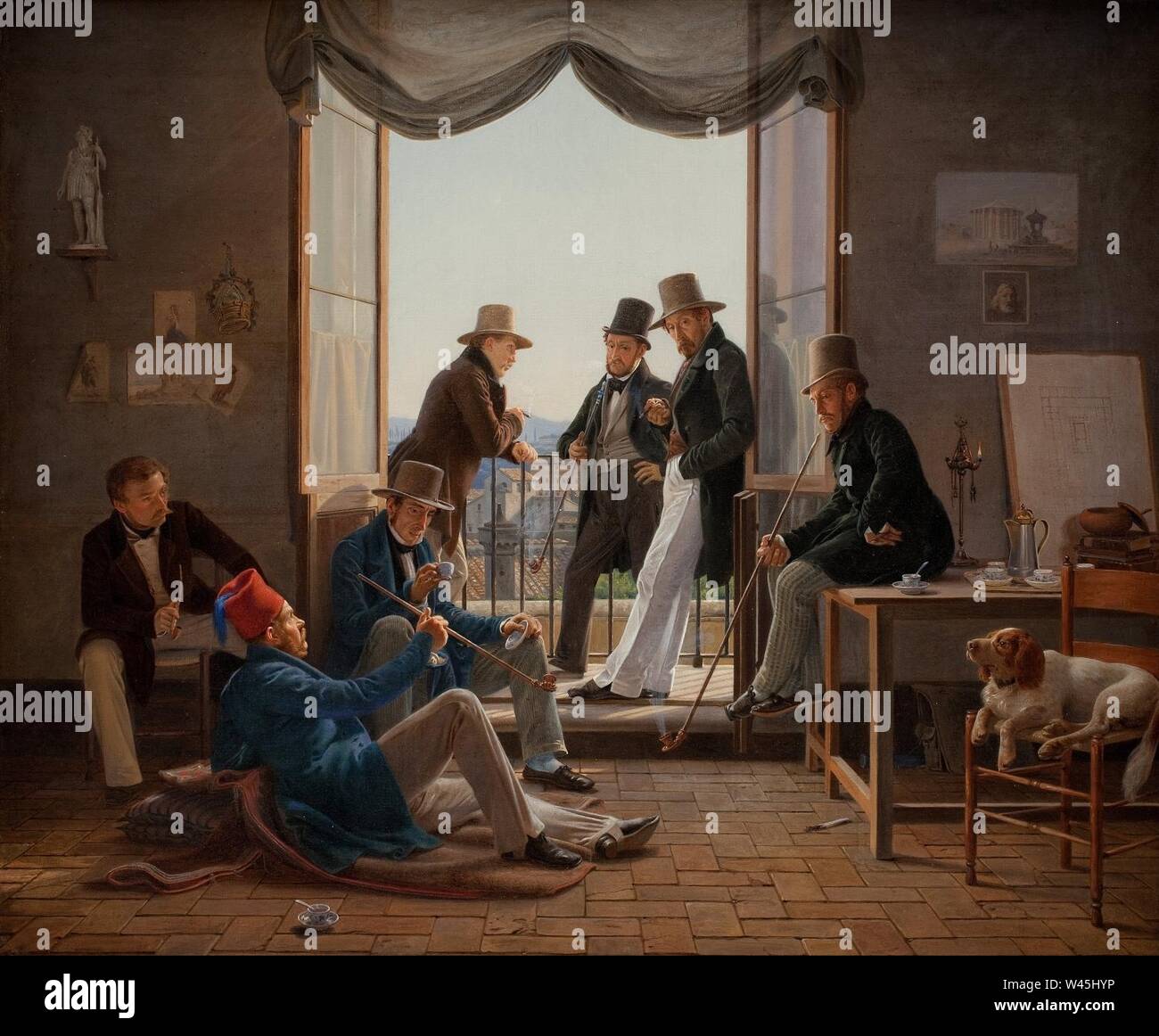 Constantin Hansen - A Group of Danish Artists in Rome Stock Photo - Alamy