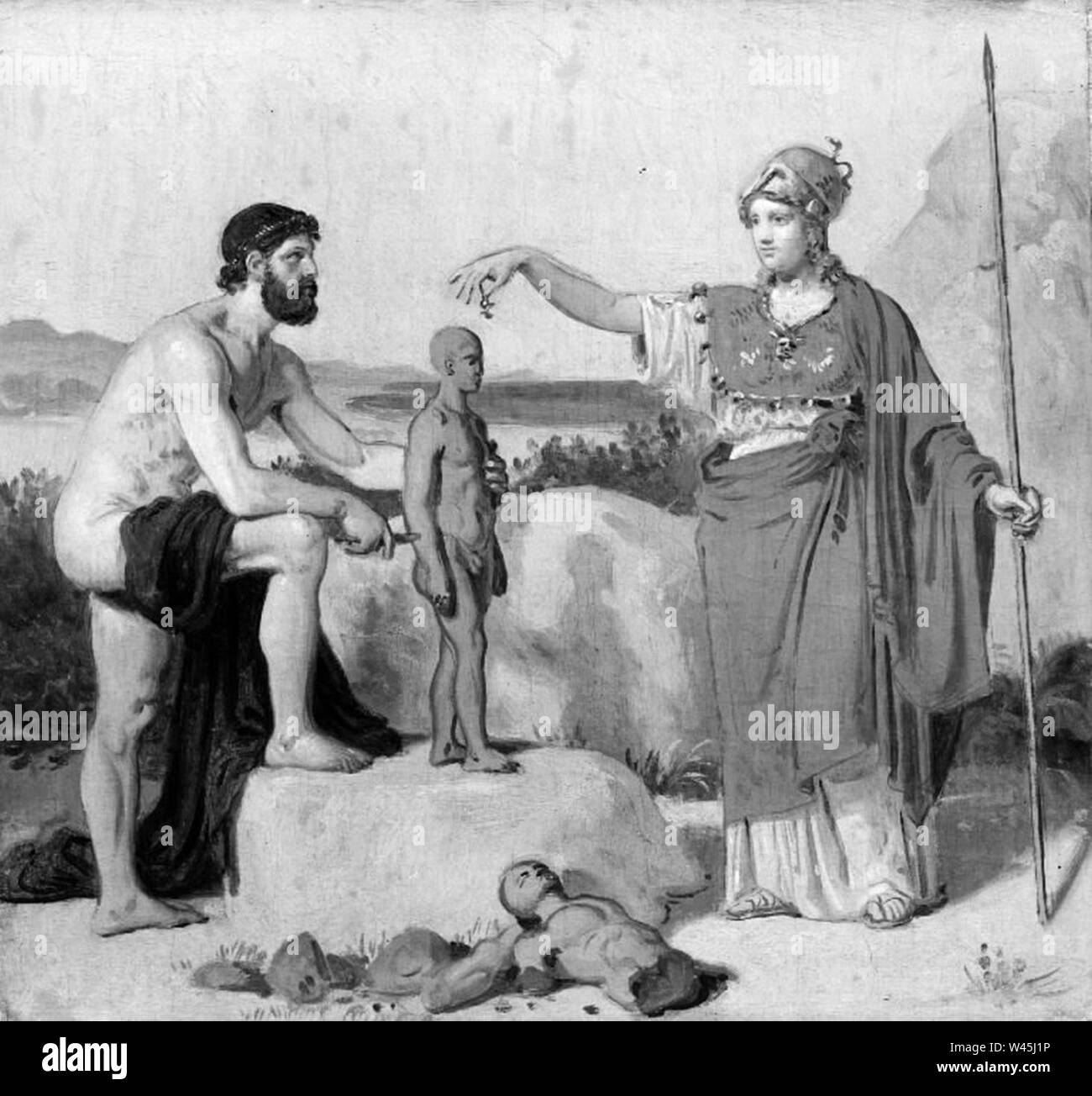 Constantin Hansen - Prometheus Moulding Man from Clay Stock Photo - Alamy