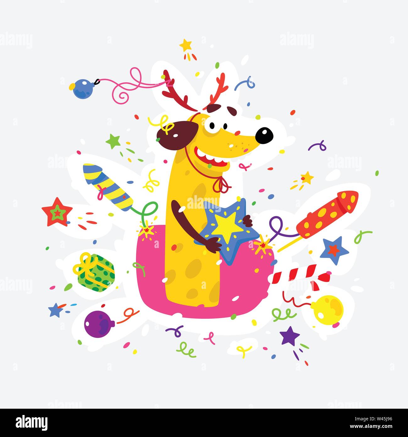 Yellow firecracker cartoon character Stock Vector Images - Alamy