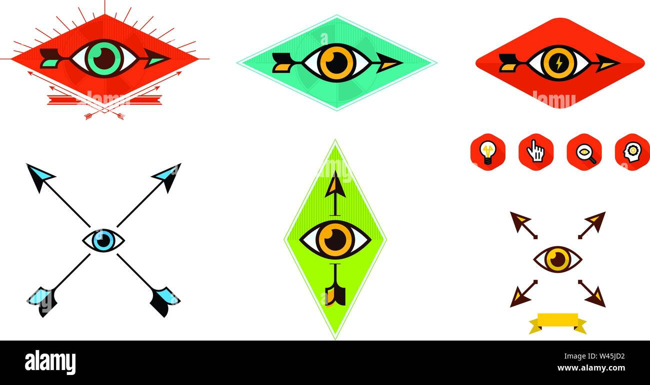 Set of logos for the company. Vector image isolated on white background ...