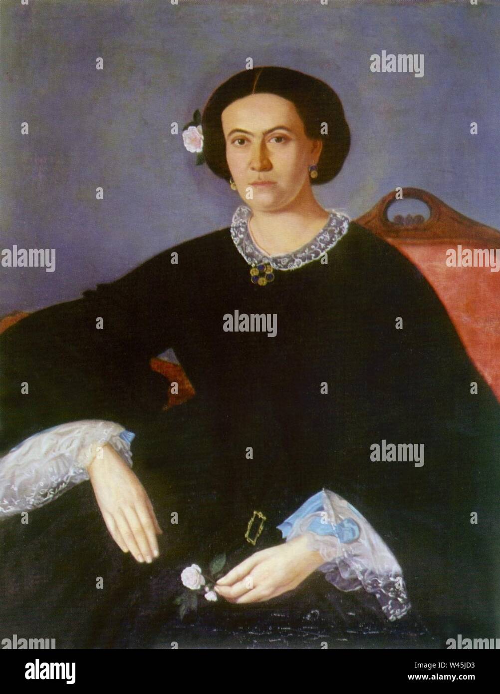 Constantin Lecca - Portret de femeie in negru Stock Photo - Alamy