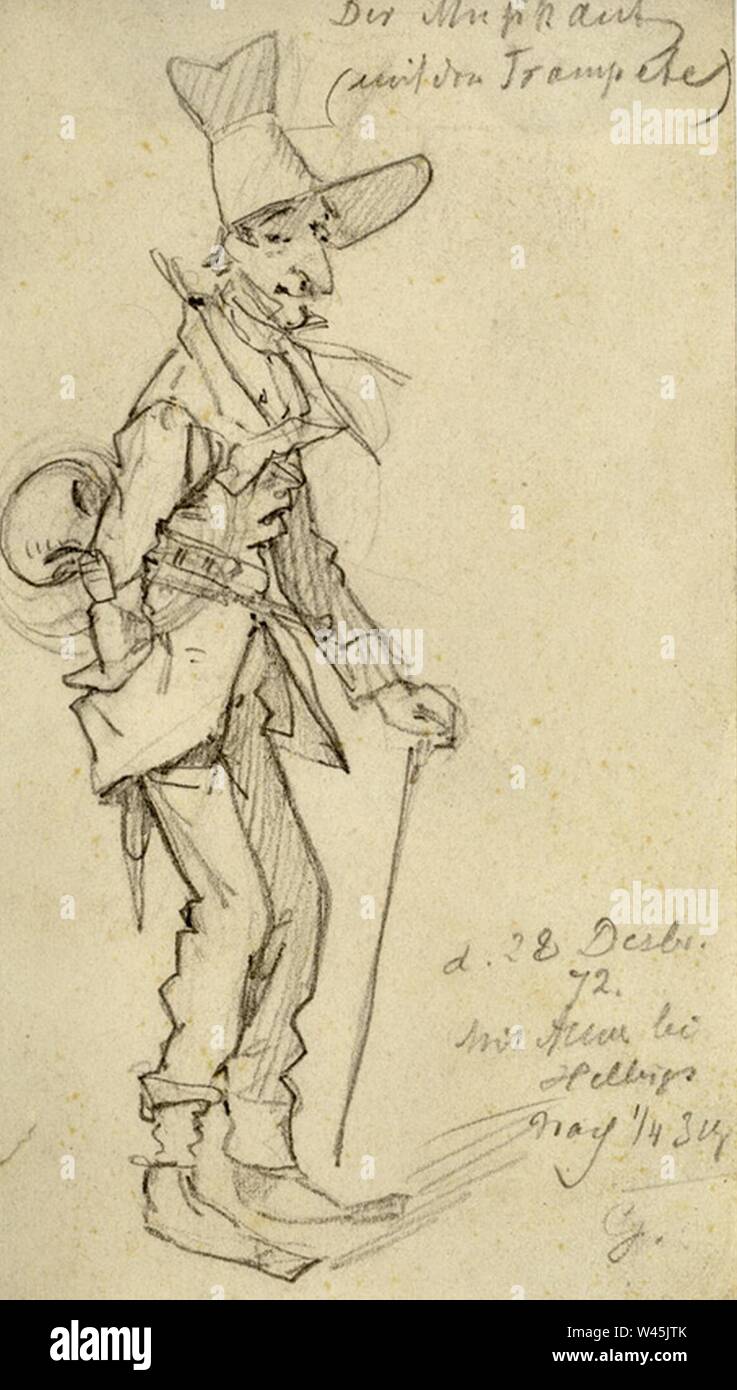 Constantin von Grimm - Der Musikant mit der Trompete 1872 Stock Photo ...