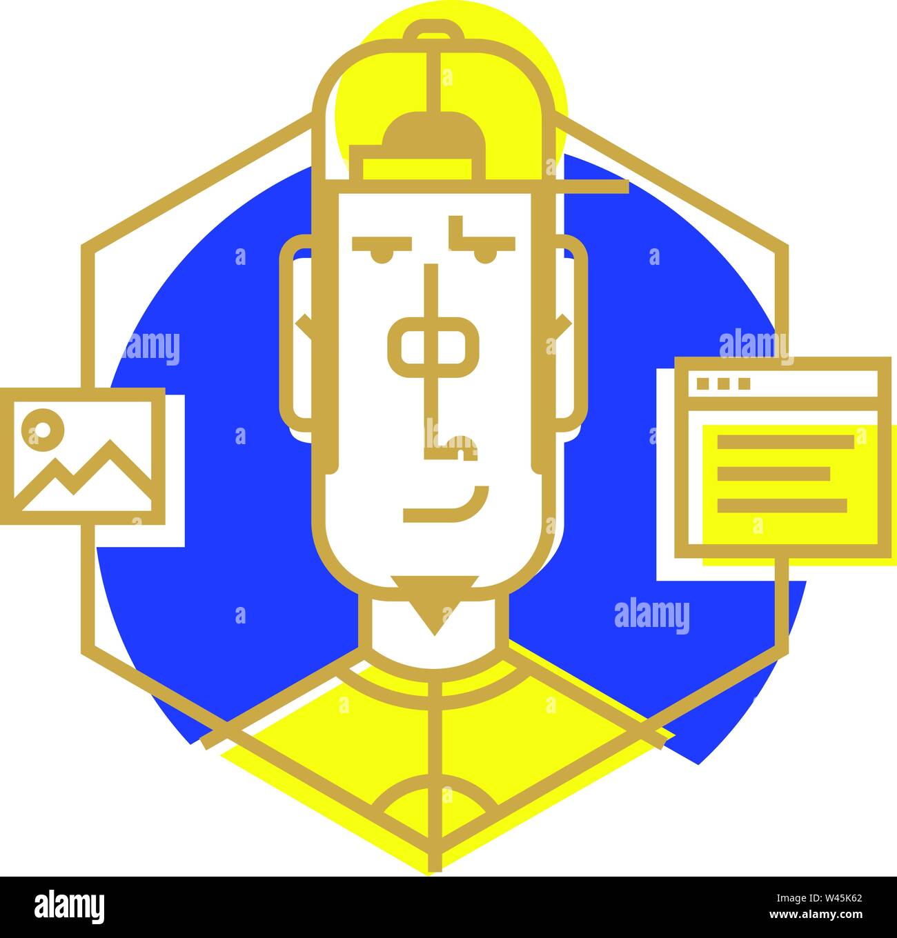 Ideal icon for your flashy design projects. Image is isolated on white ...