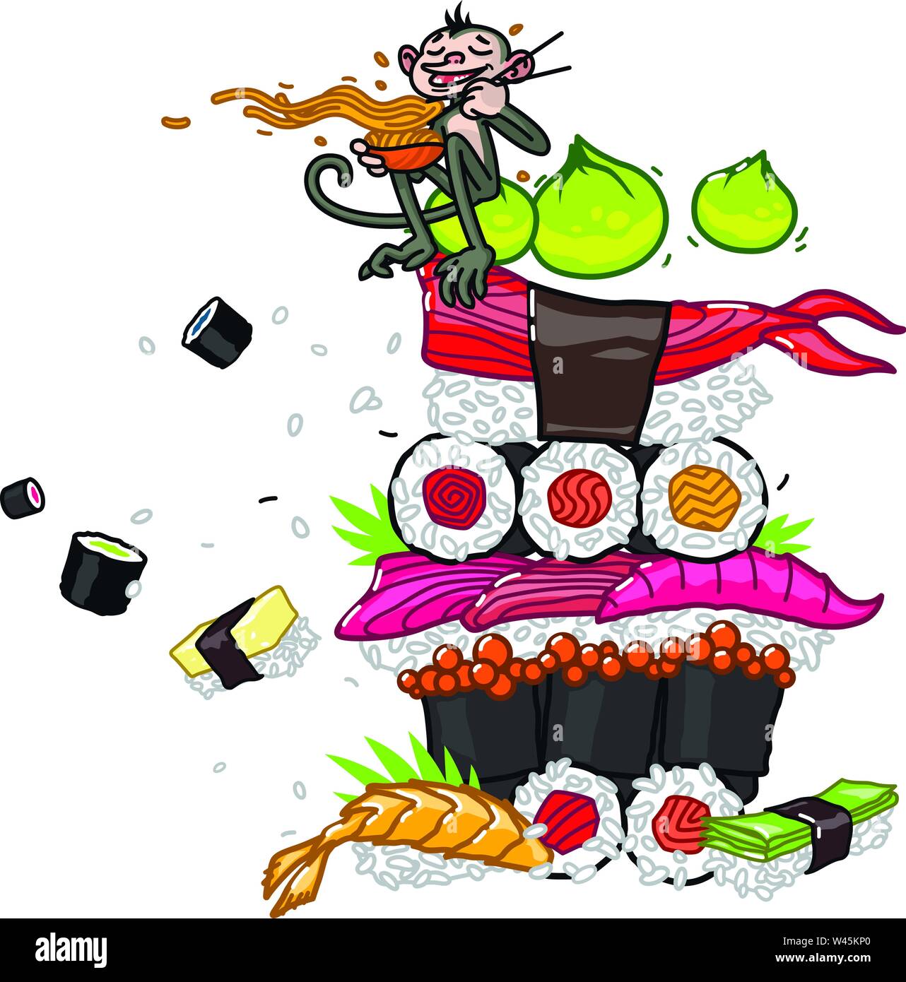 Asian cuisine california Stock Vector Images - Alamy