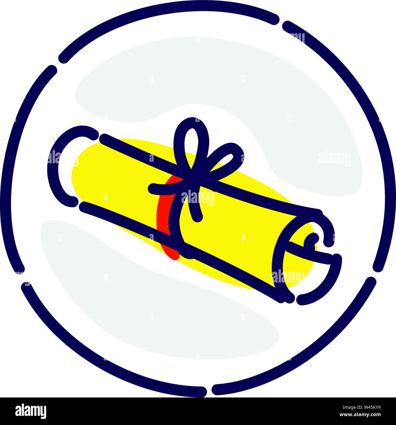 Scroll, manuscript, exclusive logo, sign. Vector flat icon. Image is ...