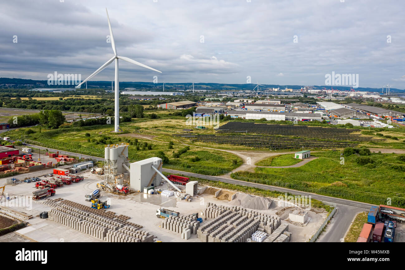 SWINDON, UK - JULY 16, 2019: View of Avonmouth showing industrial units ...