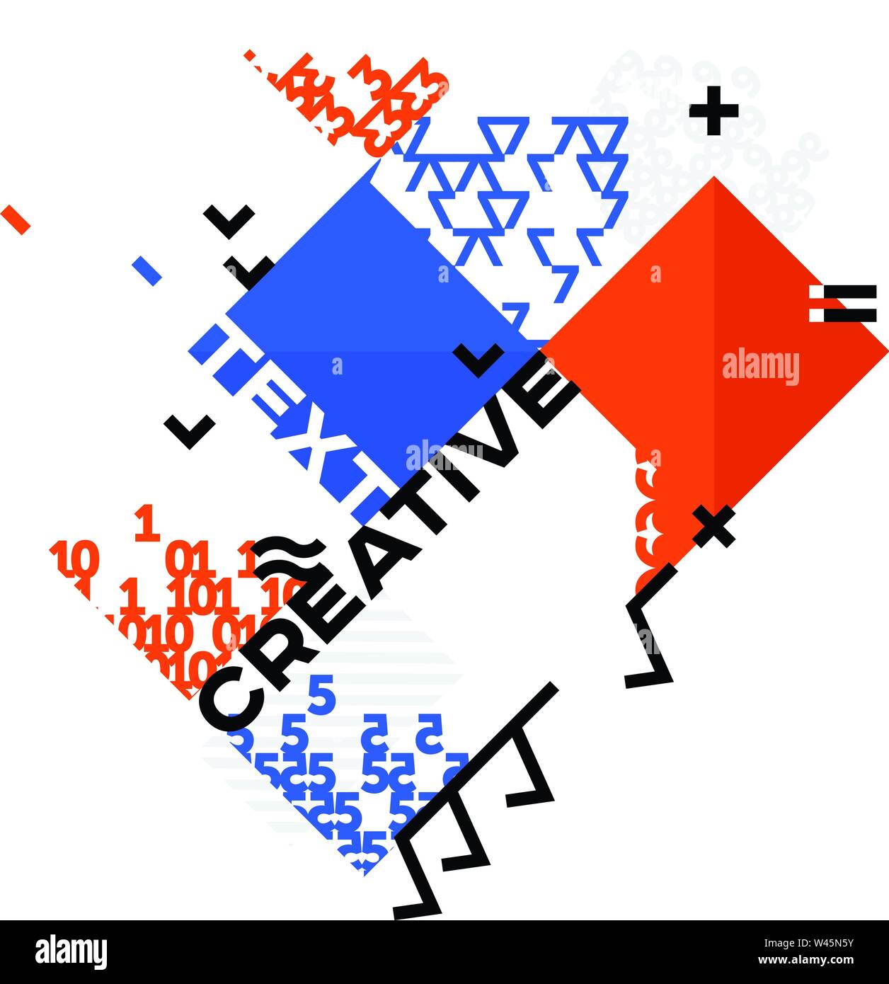 Abstract futuristic composition. Geometric figures with text. Can be ...