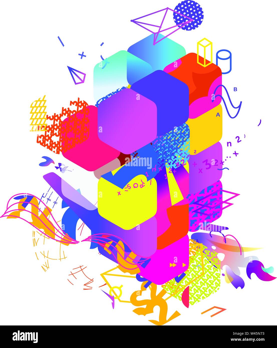 The style of abstract art, Suprematism, modern street art and graffiti ...