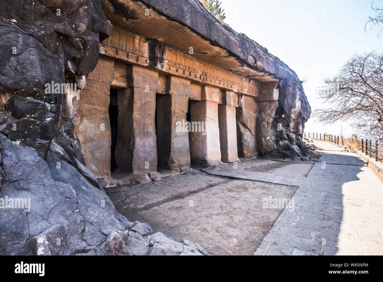 Cave 1, General view of vihara No. 1 on the western side showing ...