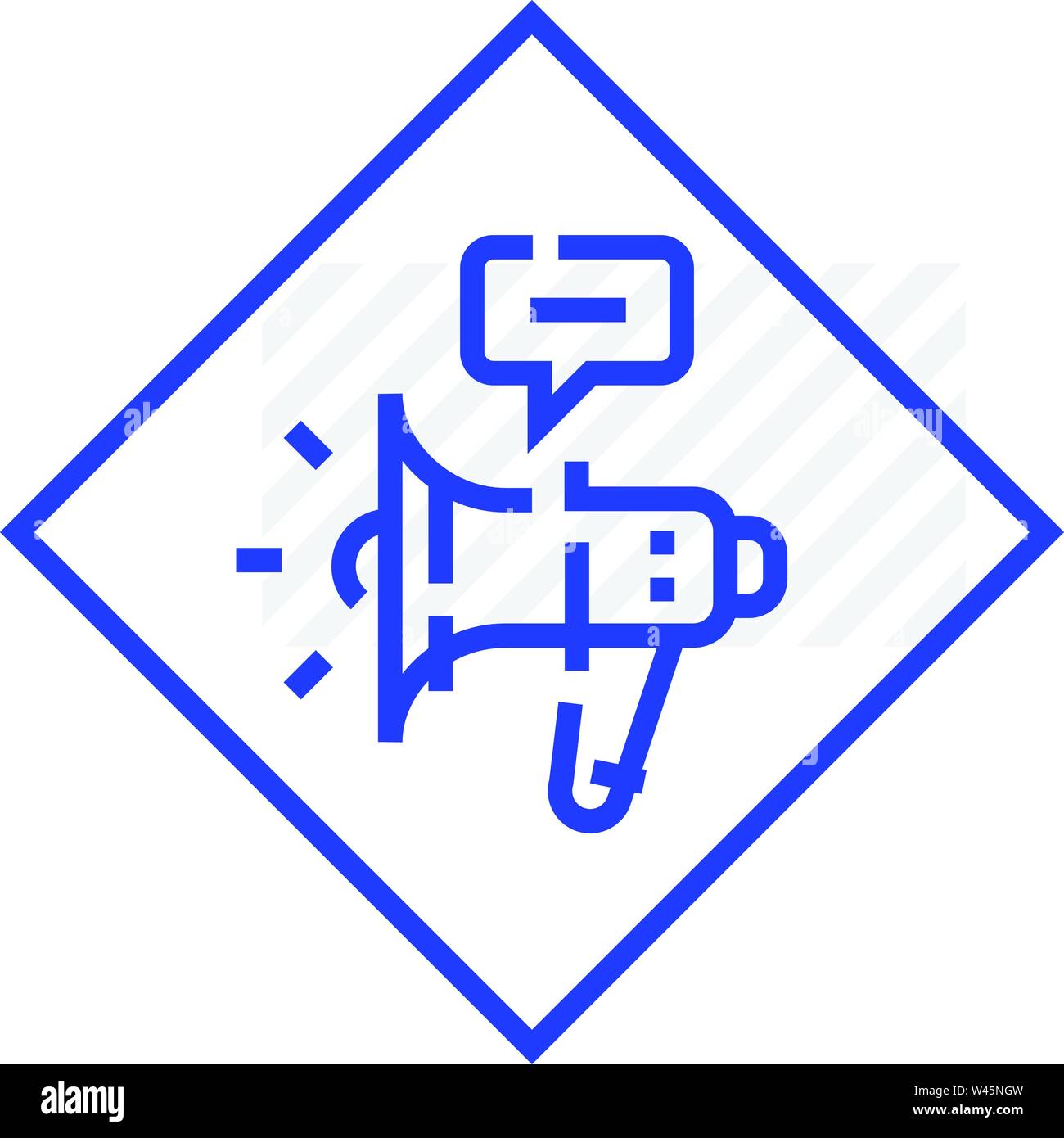 Megaphone speaker. Advertising agitation, information and messages ...