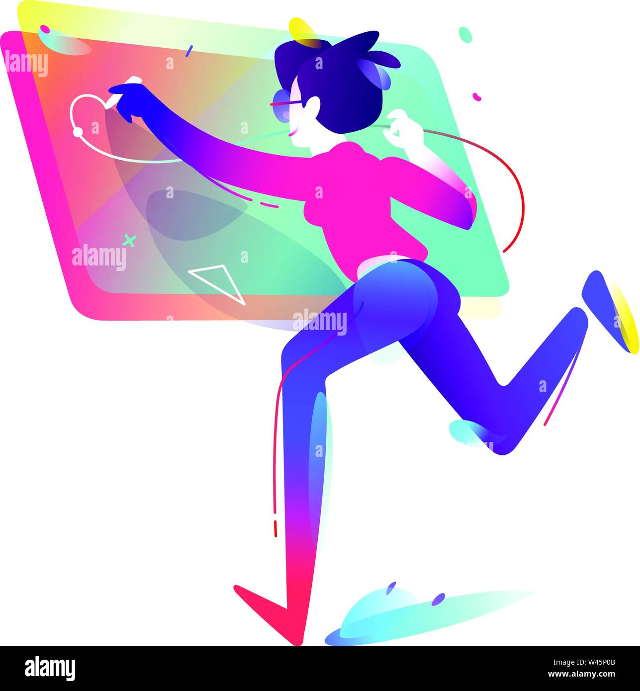 The girl behind the monitor. The developer of applications. Start a new ...