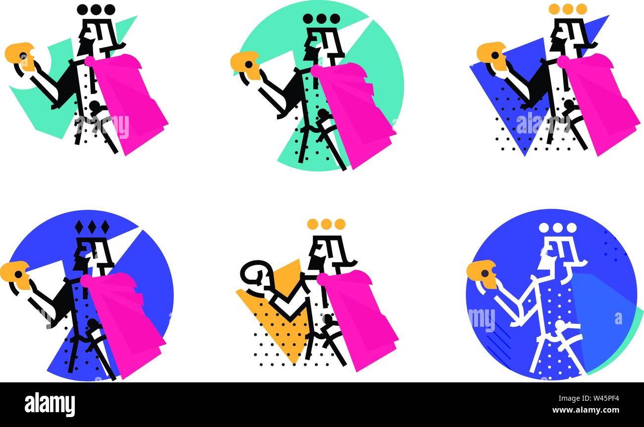 Logo for theatrical studio. Illustration of a Hamlet with a skull. The ...