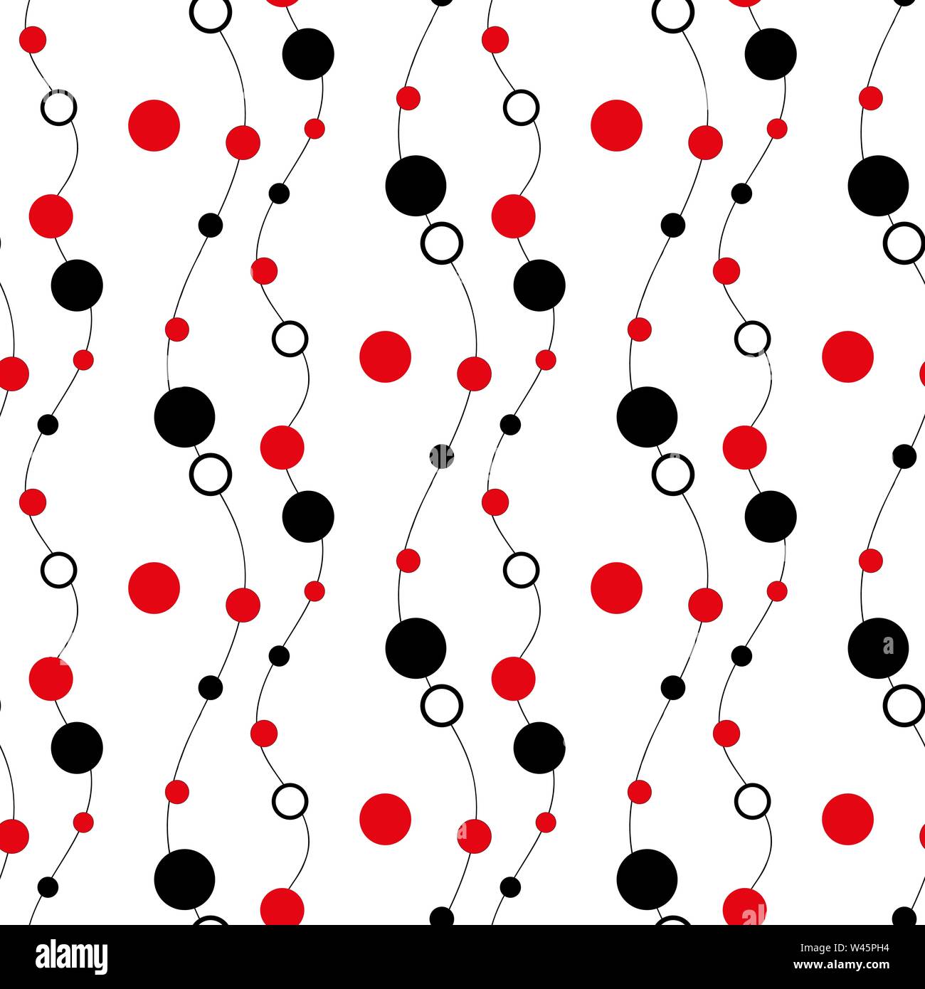 Seamless chaotic red and black circle lines pattern background eps 10 ...