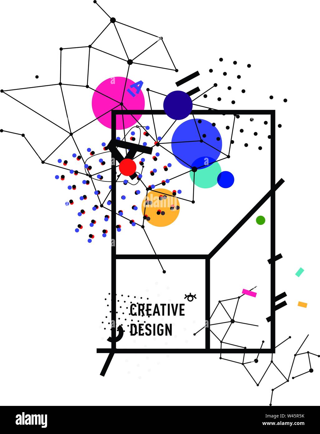 Illustration of an abstract in the style of Suprematism. Vector flat ...