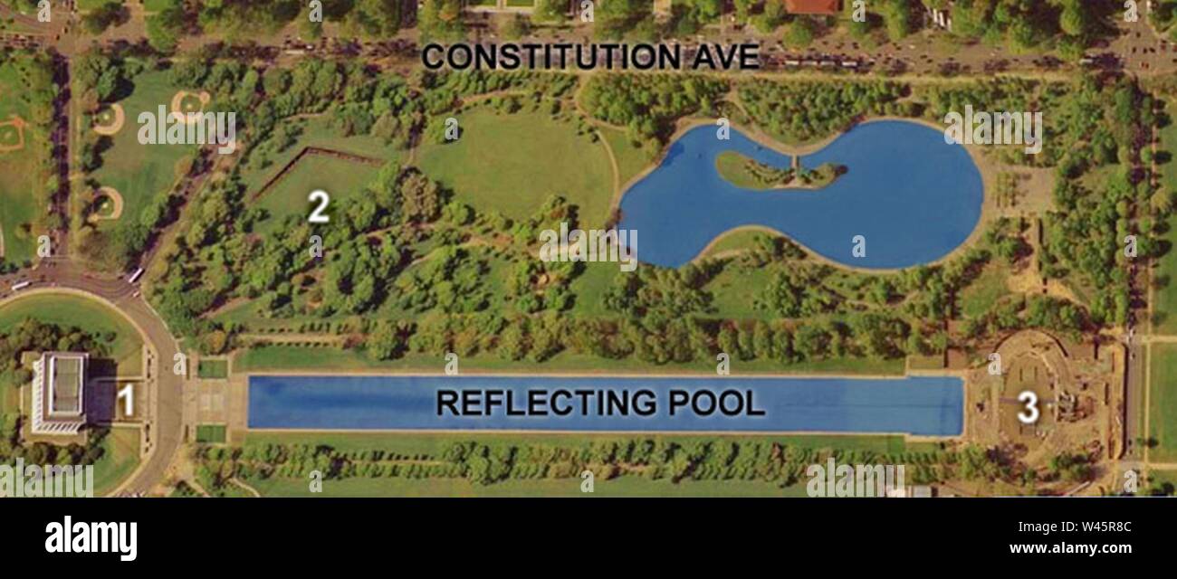 Constitution gardens satellite image Stock Photo - Alamy