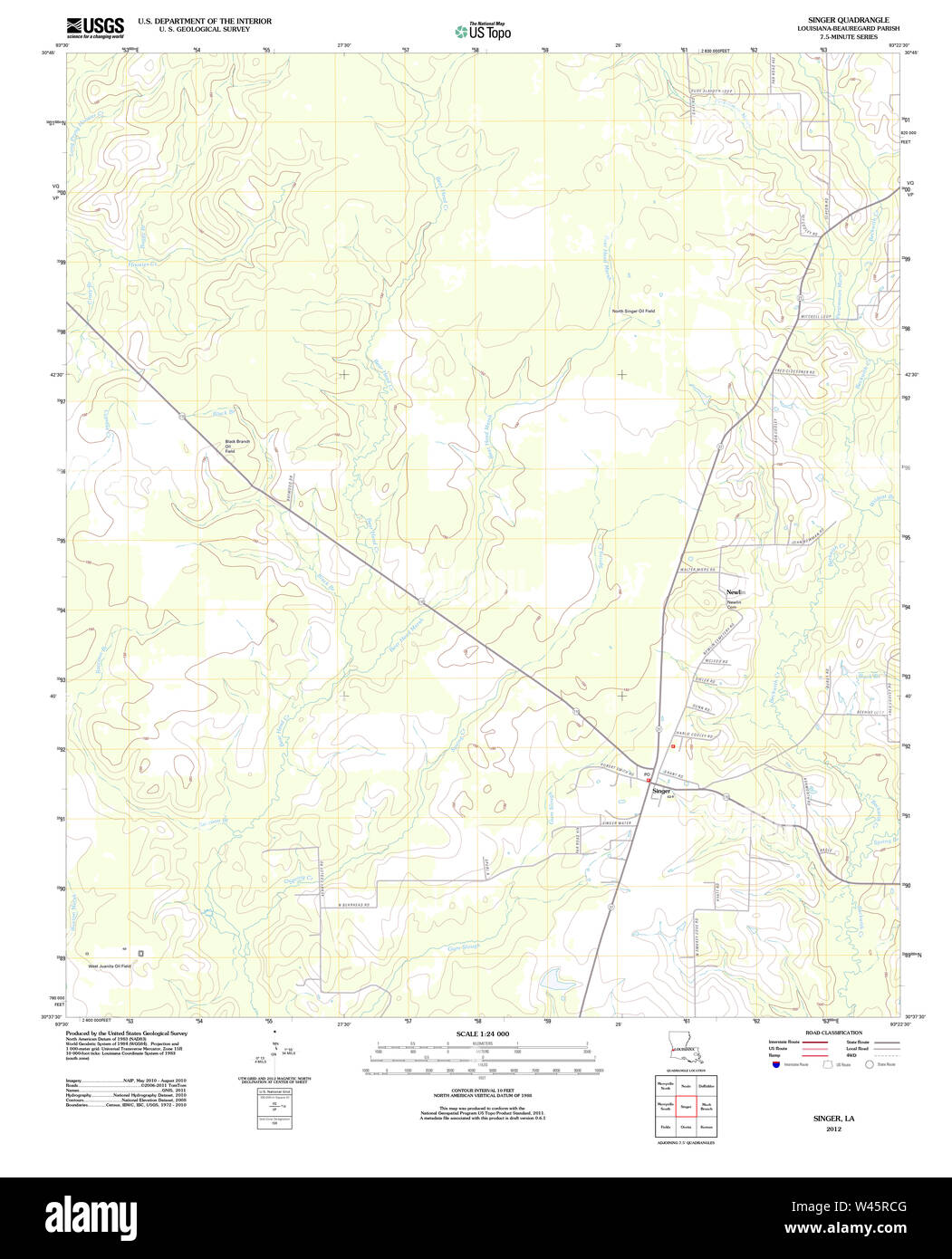 Singer louisiana map hi-res stock photography and images - Alamy