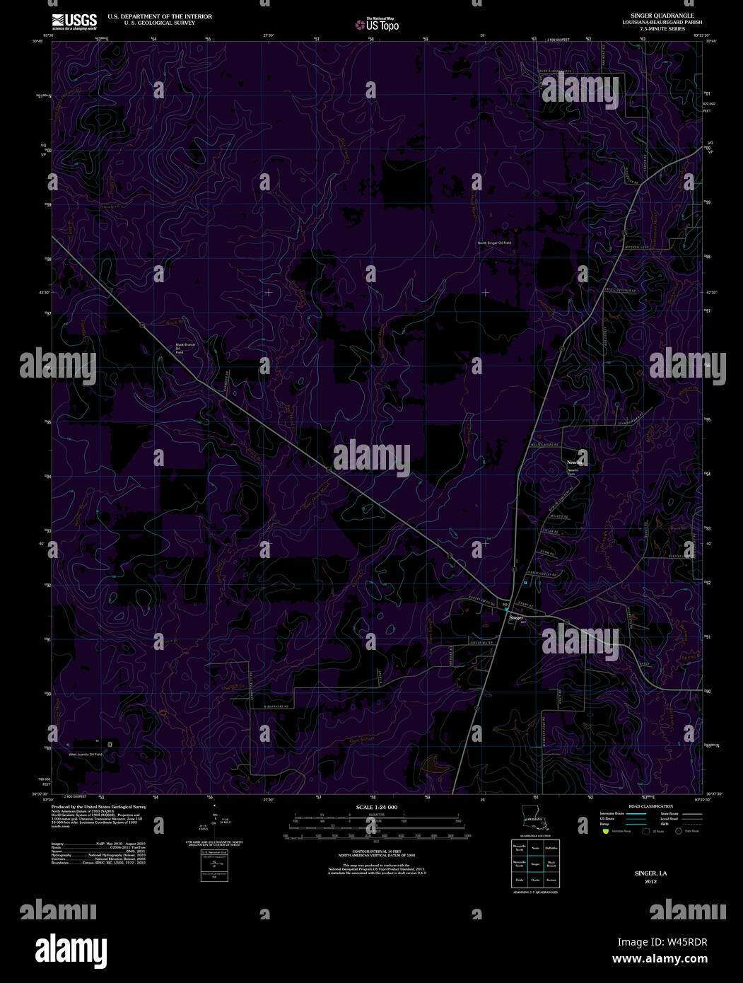 Singer louisiana map hi-res stock photography and images - Alamy