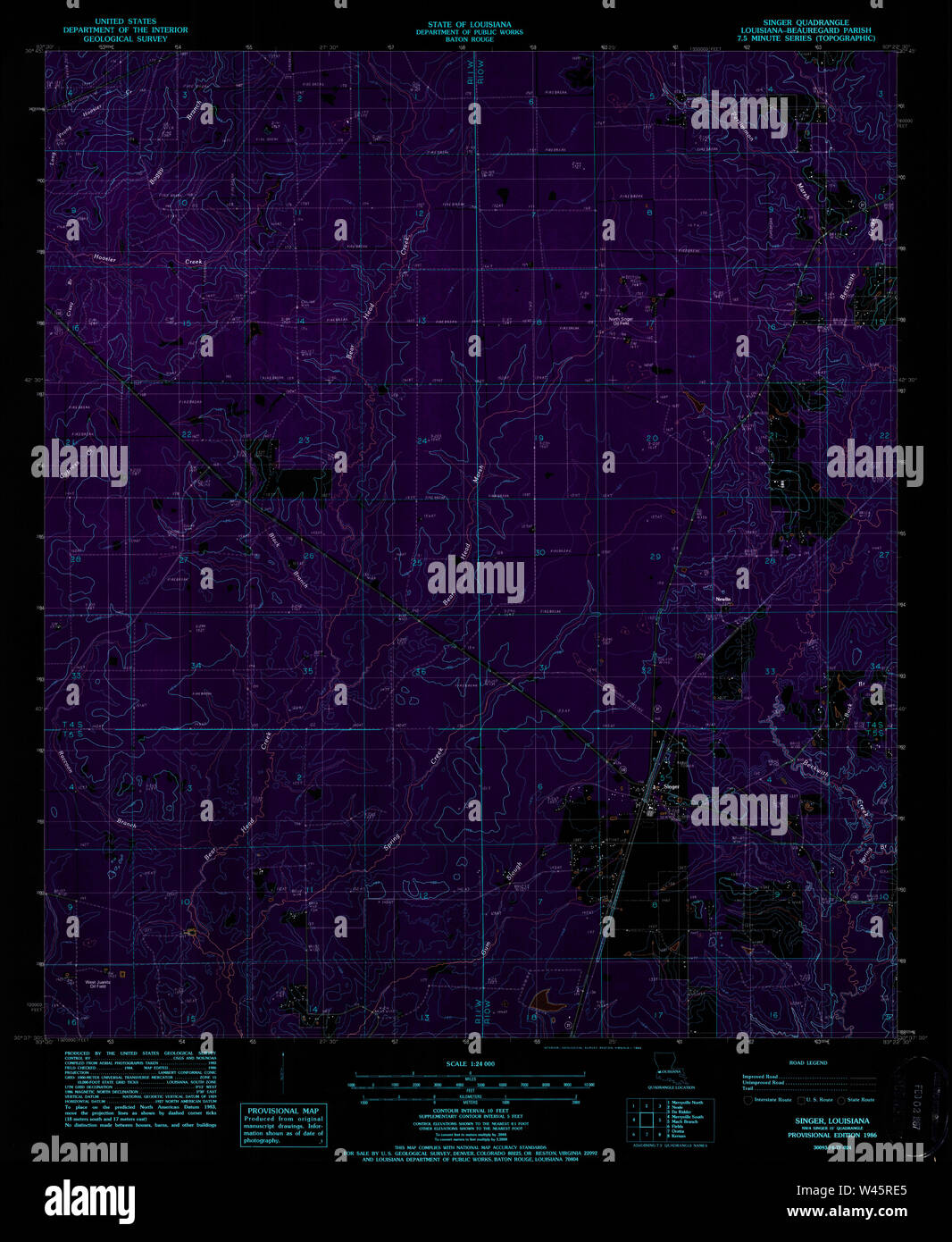 Singer louisiana map hi-res stock photography and images - Alamy