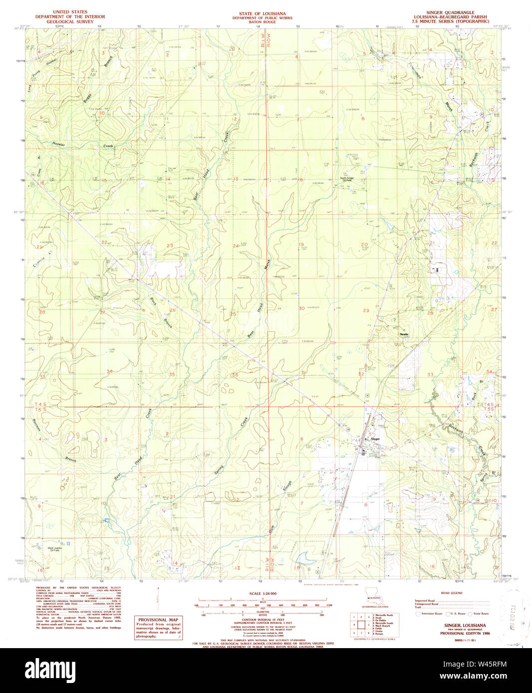 Singer louisiana map hi-res stock photography and images - Alamy