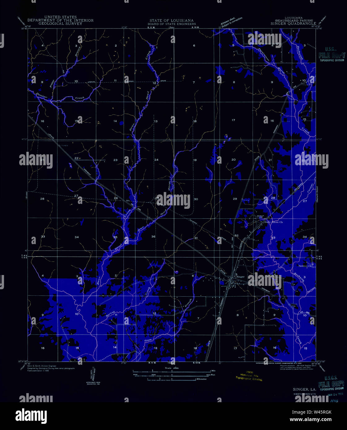 Singer louisiana map hi-res stock photography and images - Alamy