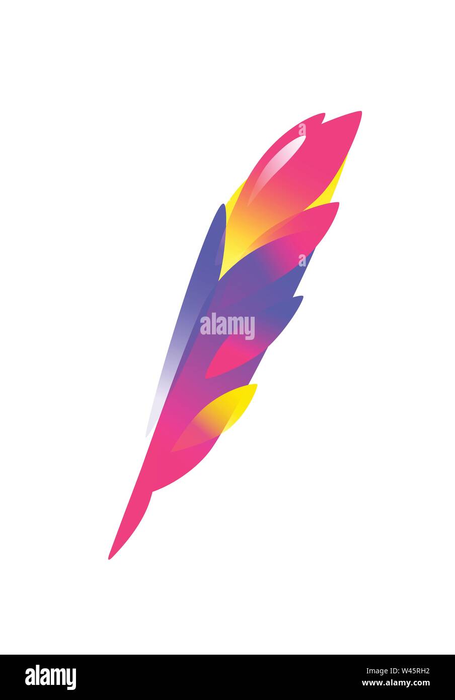 Icon of the bird's feather. Flat gradient illustration. Vector ...